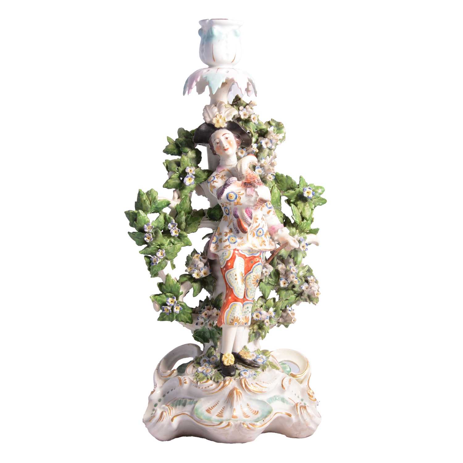 Lot 82 - Chelsea candlestick figure,