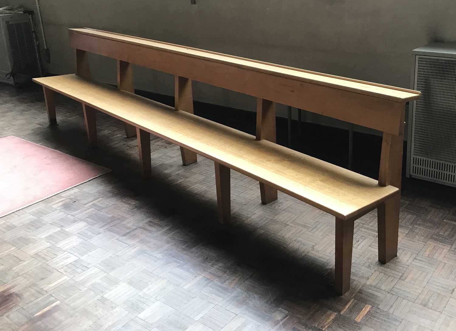 Lot 625 - Modern church pew bench, 2nd-half 20th